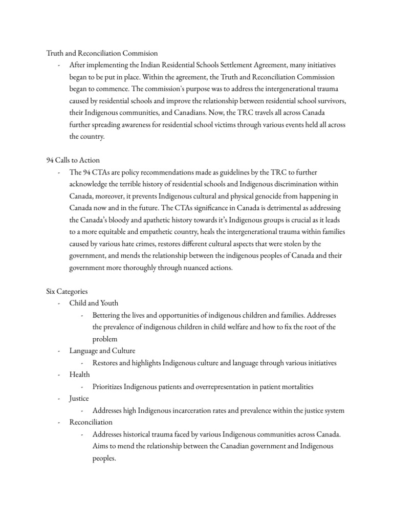 94 Calls to Action Overview | PDF | Justice | Crime & Violence