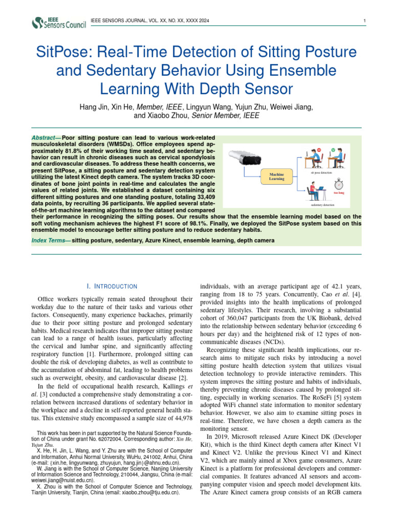 SitPose Real-Time Detection of Sitting Posture and | PDF | Support Vector Machine | Deep Learning