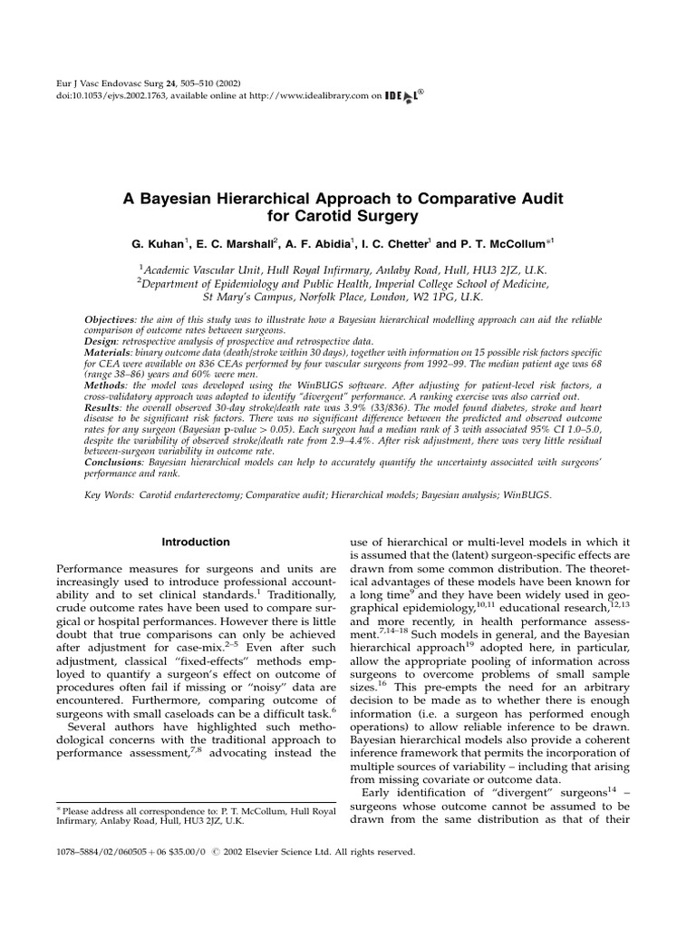 Bayesian Model for Carotid Surgery Audit | PDF | Regression Analysis ...
