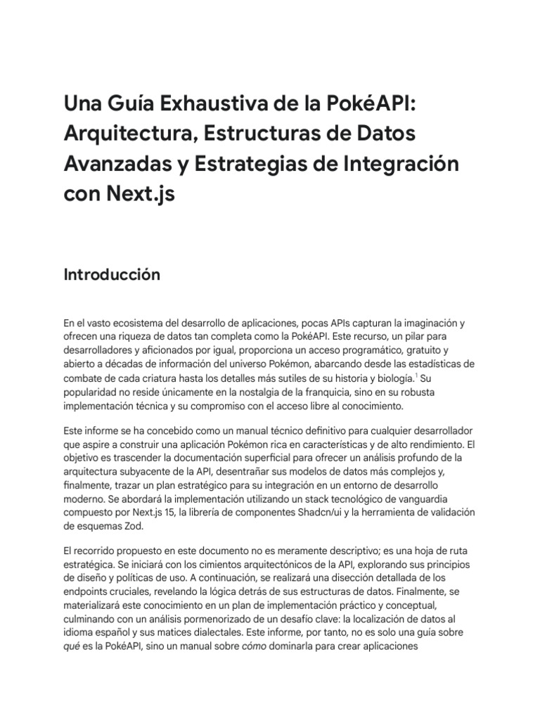 Guía Técnica de PokéAPI y Next.js | PDF | Informática | Ingeniería de ...