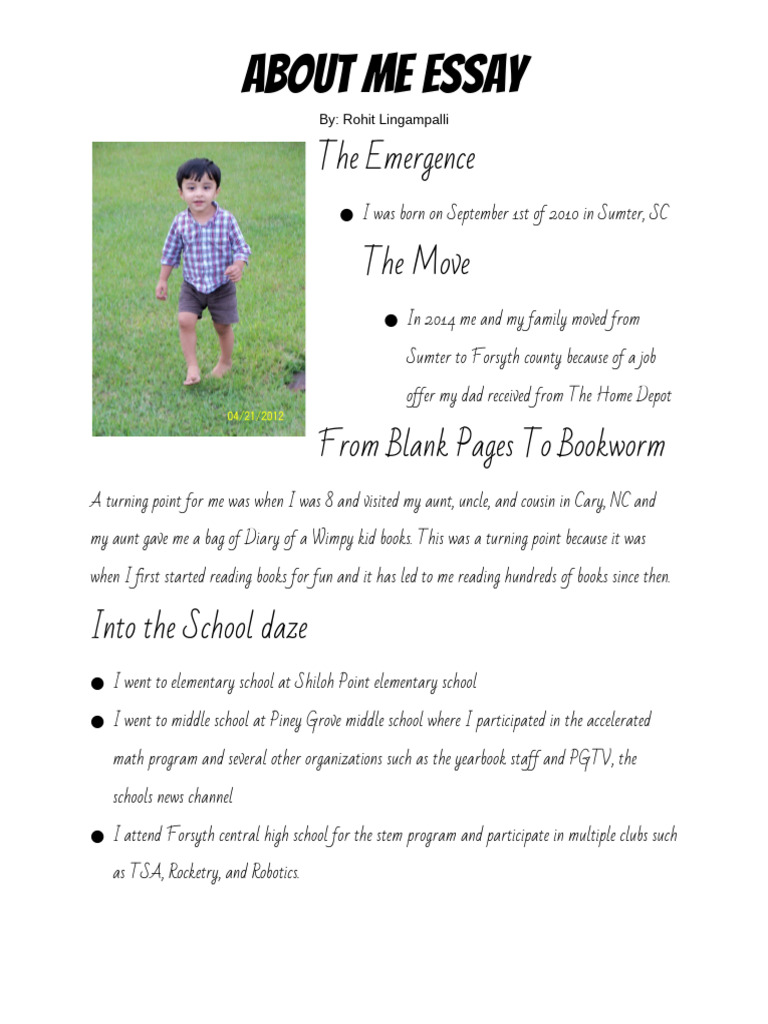 About Me Essay | PDF