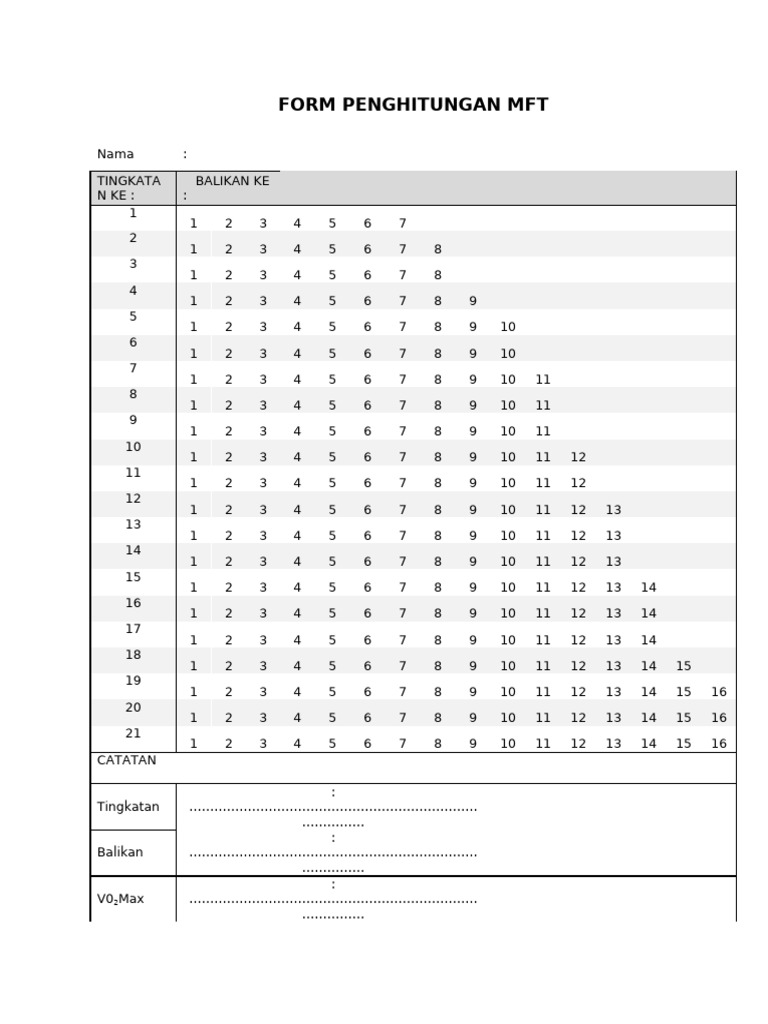Form Penghitungan MFT | PDF