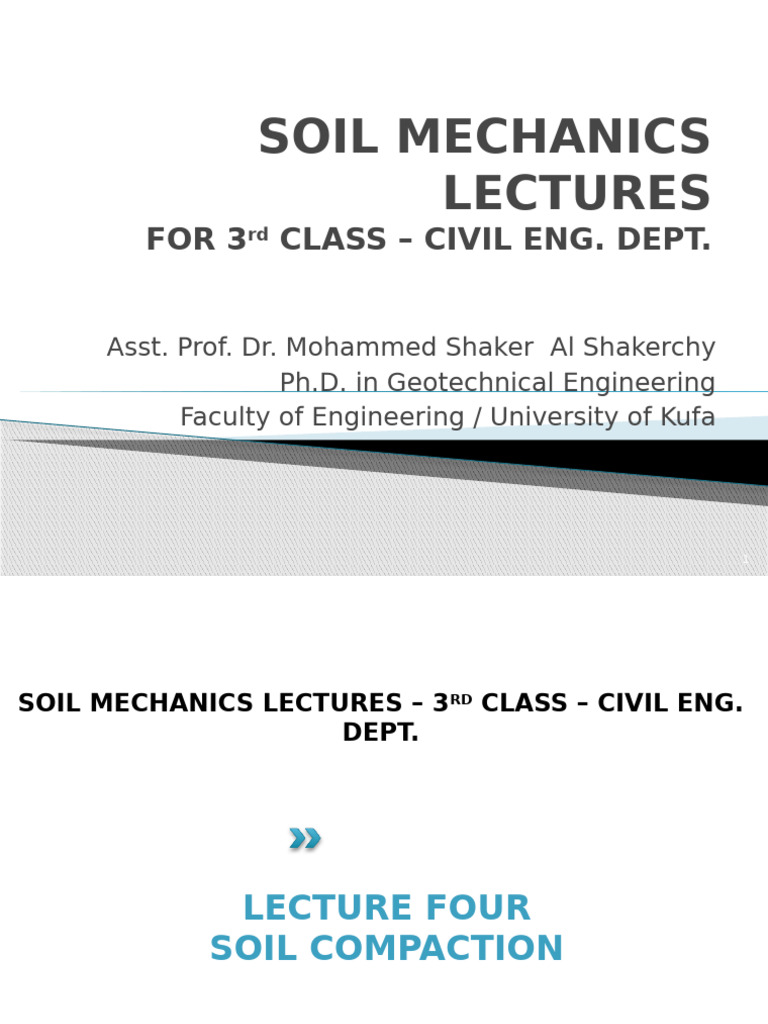 Soil Mechanics Ch4 Soil Compaction | PDF | Soil Mechanics | Soil