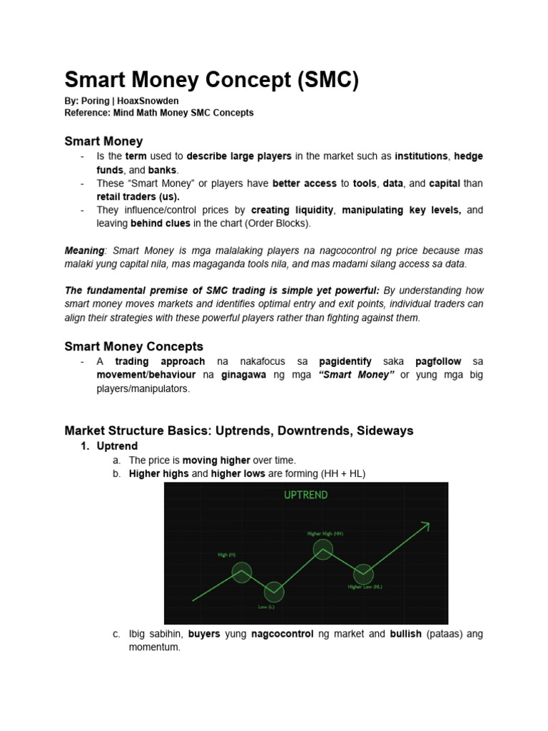 Understanding Smart Money Concepts | PDF | Market Trend | Trade