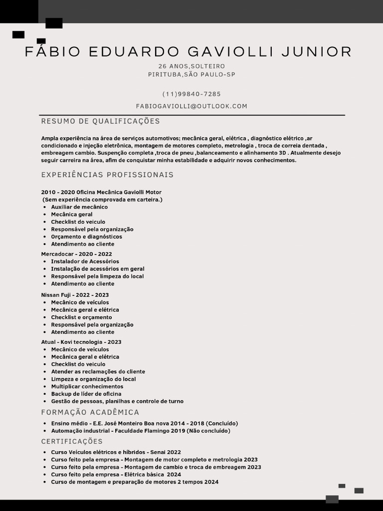 CV Fabio Gaviolli 2024 | PDF