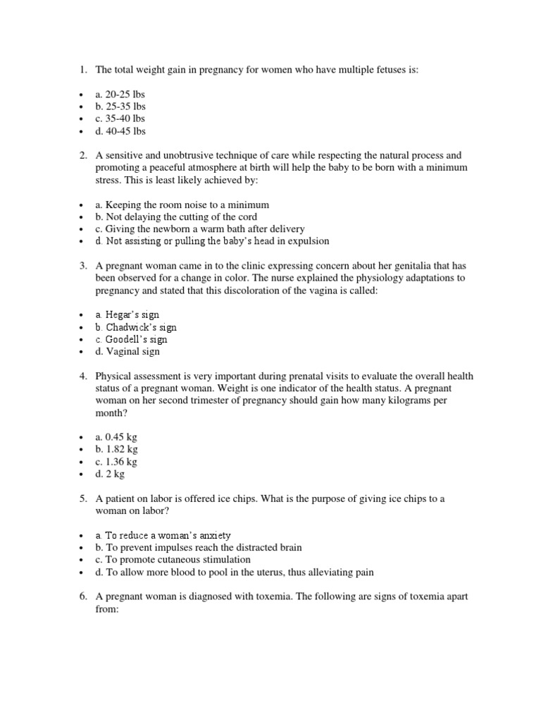 Labor and Delivery Questions | PDF | Pregnancy | Childbirth