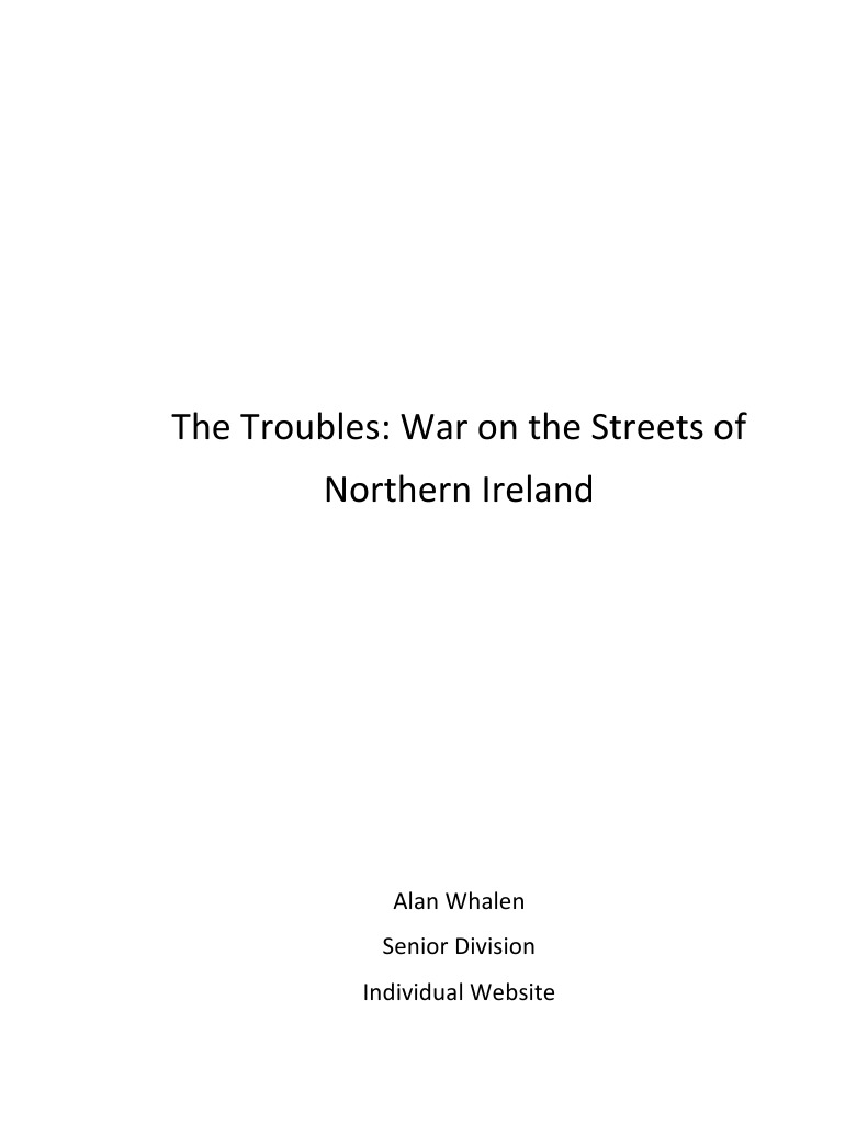 NHD Process Paper | PDF | Northern Ireland | The Troubles
