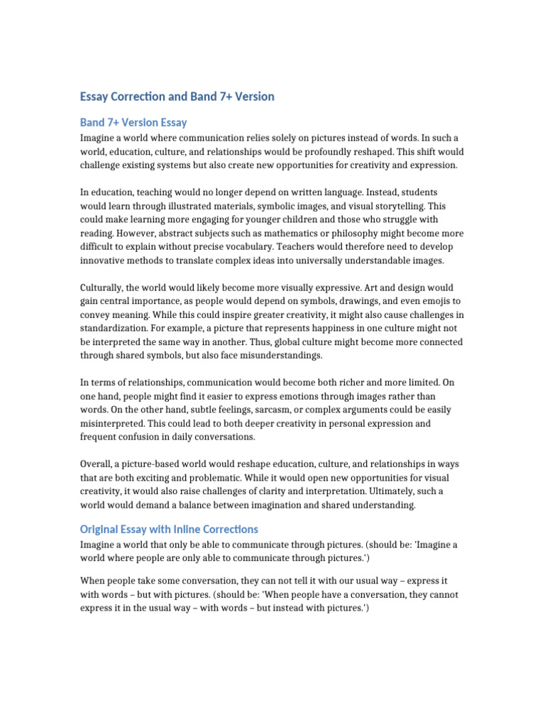 Essay Correction and Band7plus | PDF | Creativity | Communication