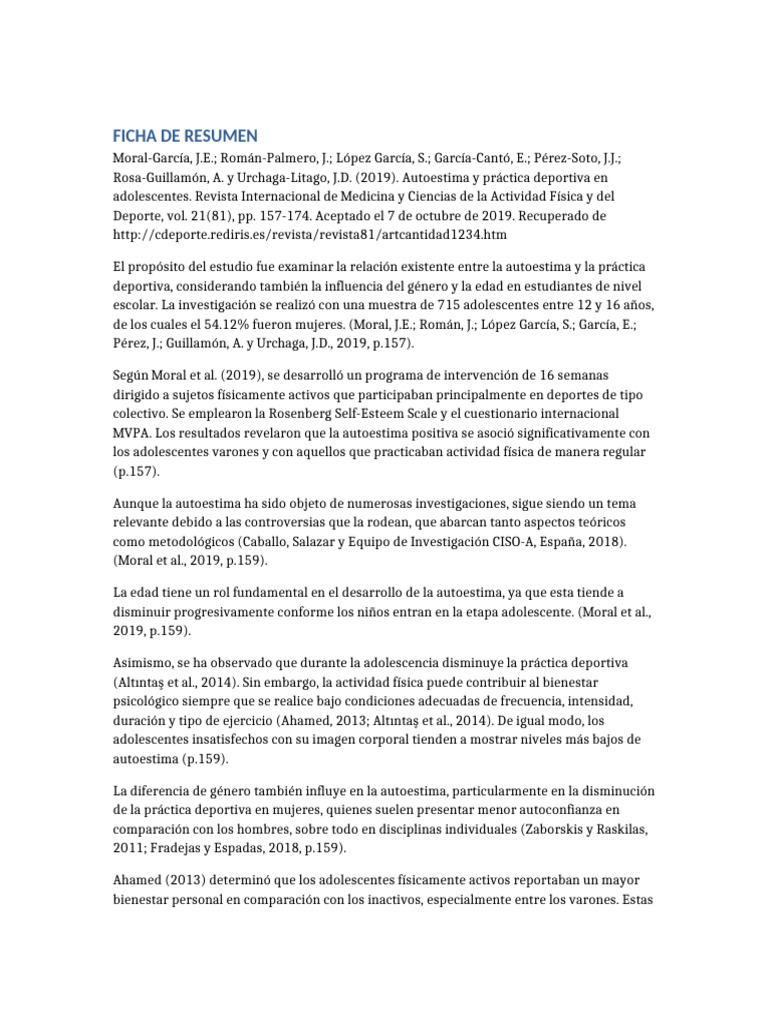 FICHA DE RESUMEN METODOS Parafraseado | PDF | Autoestima | Sicología