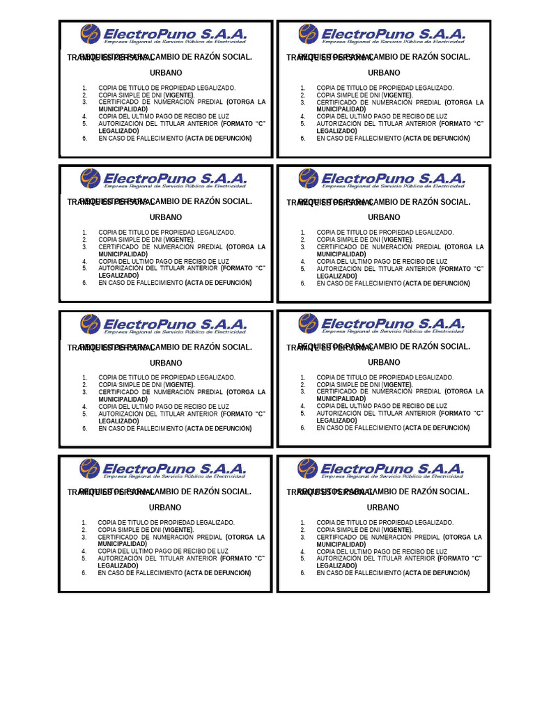 Requisitos Cambio de Razón Social Urbano | PDF | Autenticación