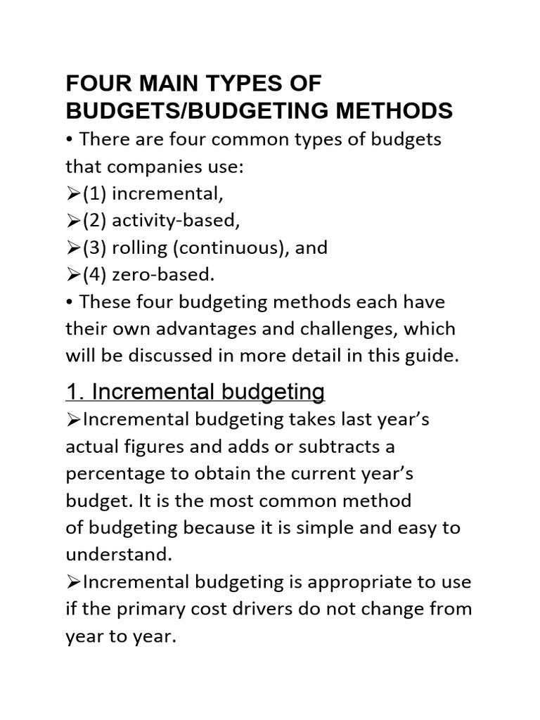 Topic 3 Types of Budget | PDF | Budget | Expense