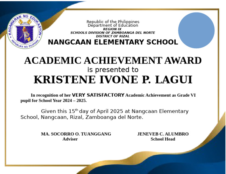 Academic Achievement Award | PDF