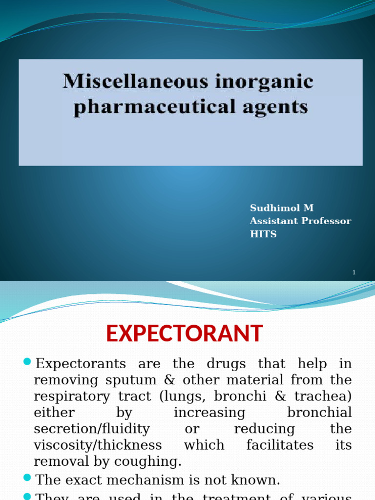 Expectorants and Emetics Overview | PDF | Hemoglobin | Red Blood Cell