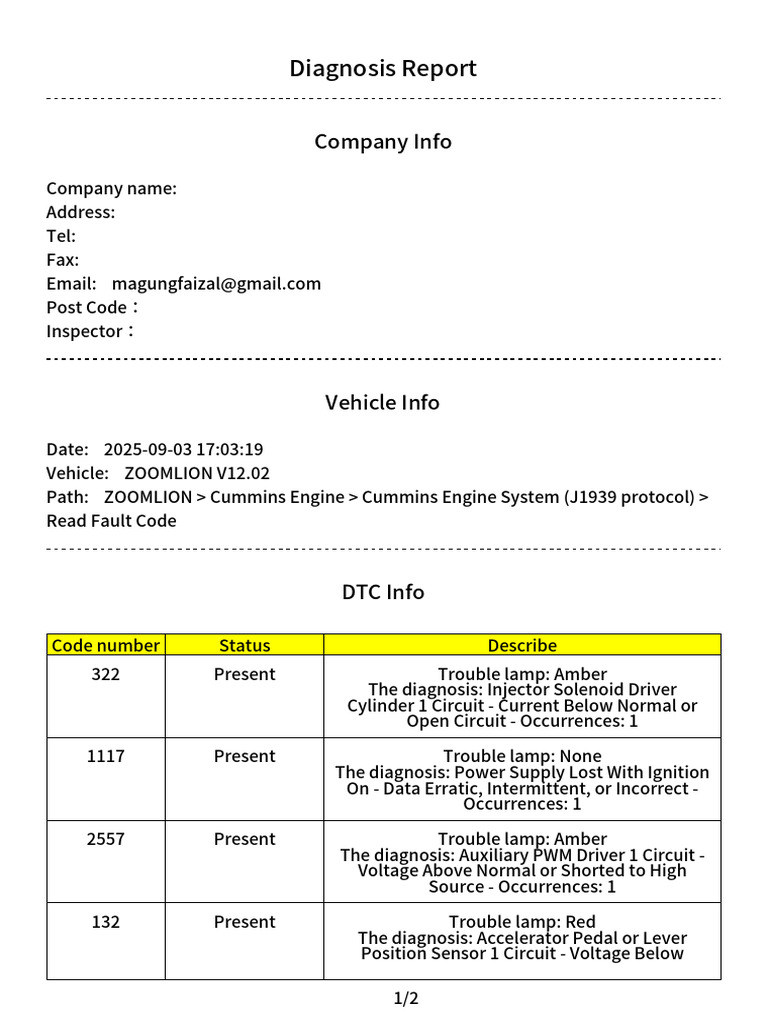 DTC - Zoomlion V12.02 - 20250903170319014 | PDF | Manufactured Goods | Electronics