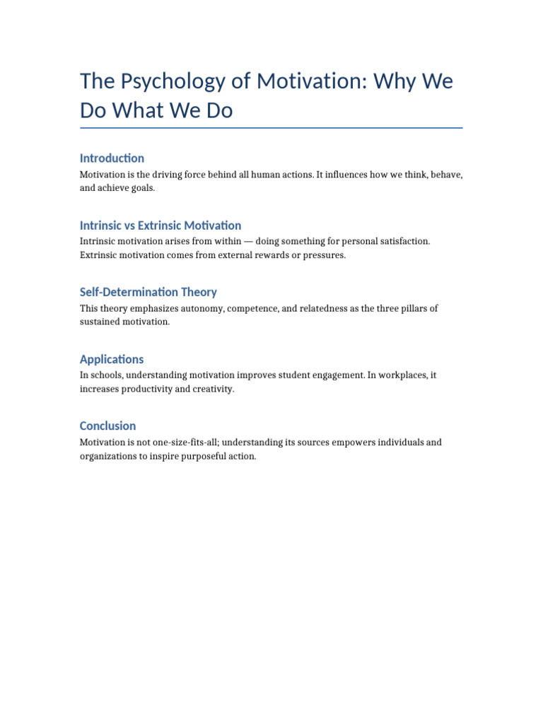 Understanding Human Motivation Factors | PDF