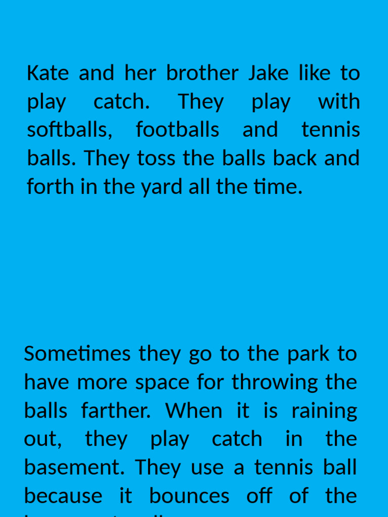 Kate and Her Brother Jake Like To Play | PDF