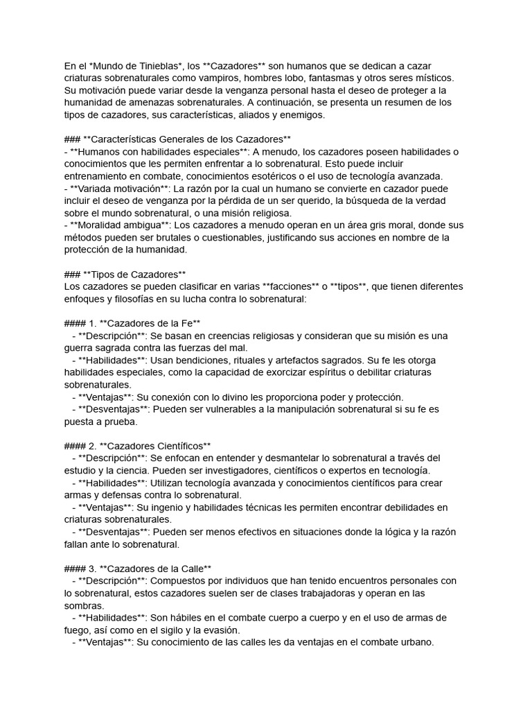 Los - Cazadores | PDF | Sobrenatural | Motivación