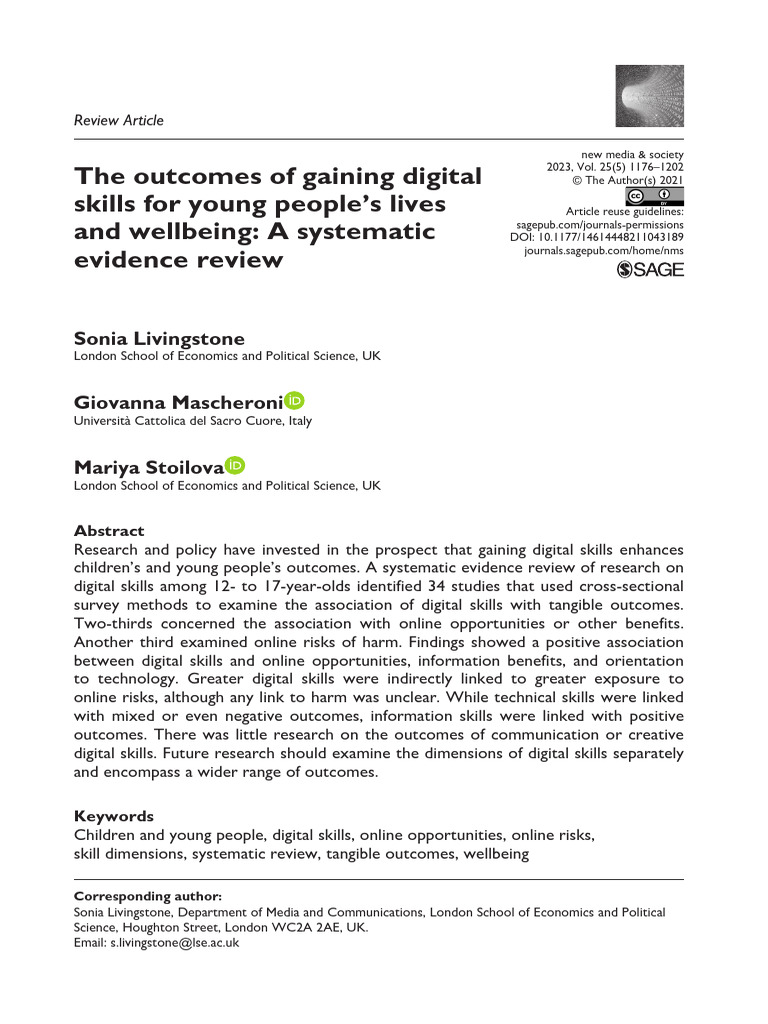 The Outcomes of Gaining Digital Skills For Young P | PDF | Risk ...