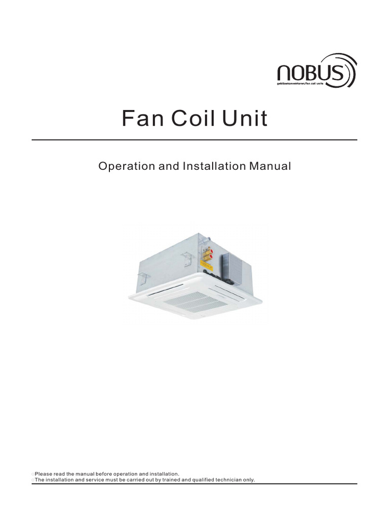 Nobus Fan Coil Installation Guide | PDF | Heat Exchanger | Pipe (Fluid ...