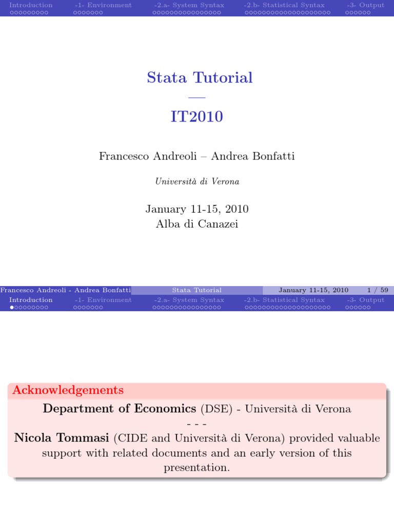 Stata Tutorial | PDF | Regression Analysis | Errors And Residuals