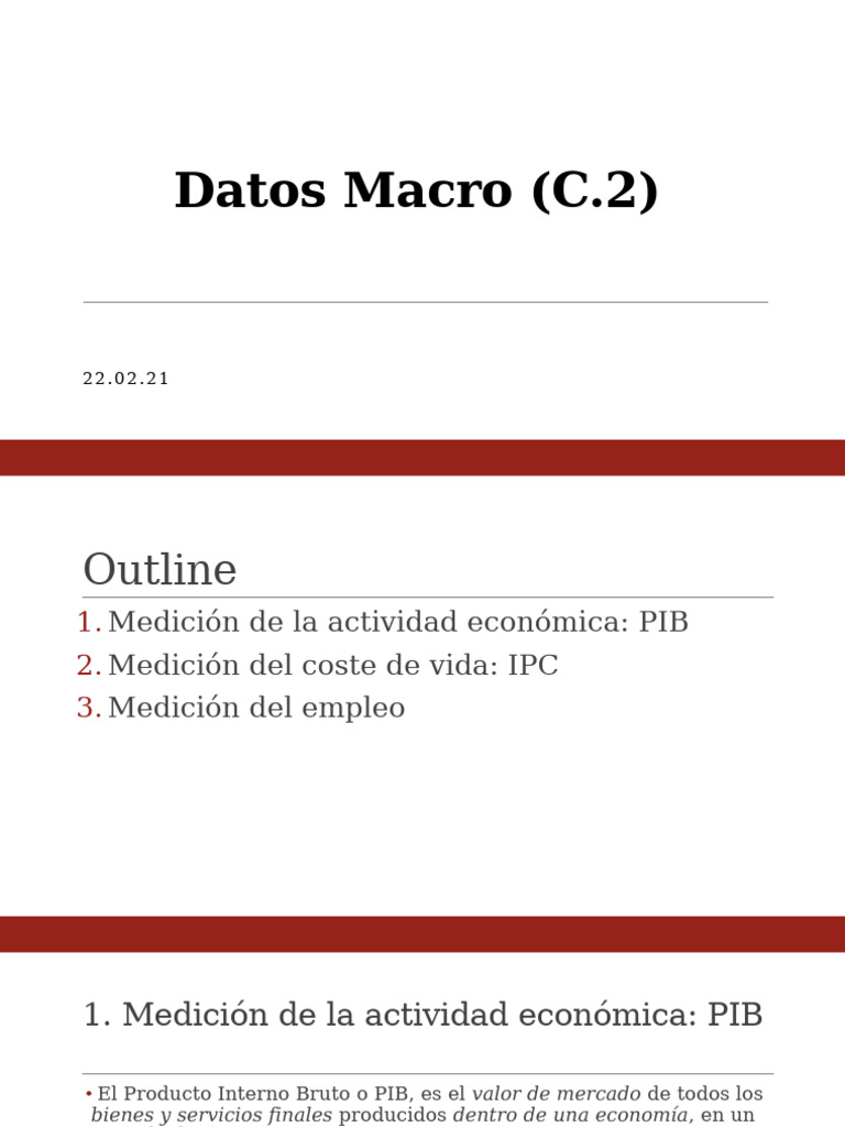 Medición del PIB y su Impacto Económico | PDF | Costo de la vida ...