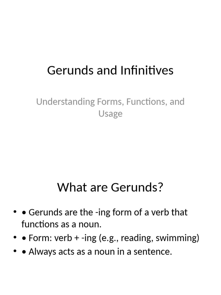Gerunds vs Infinitives Explained | PDF