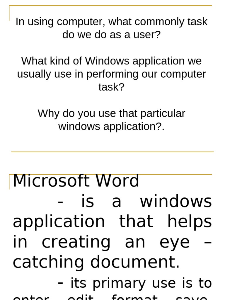 Lesson 4 The Microsoft Word Window | PDF | Microsoft Word | Window (Computing)