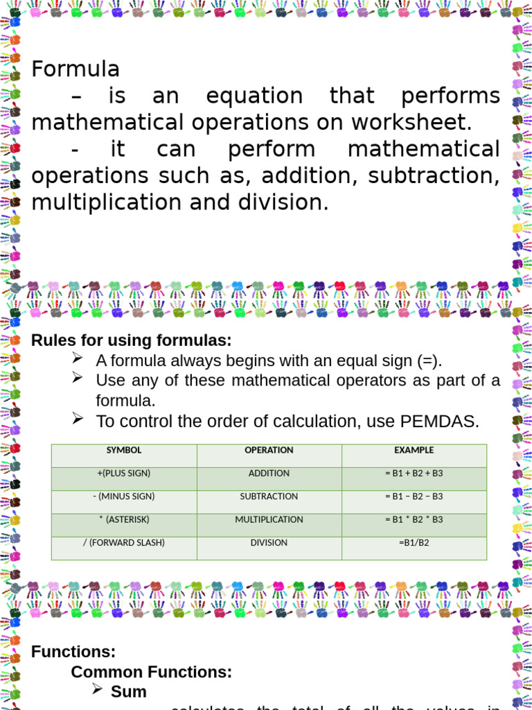 Understanding Formulas and Functions | PDF