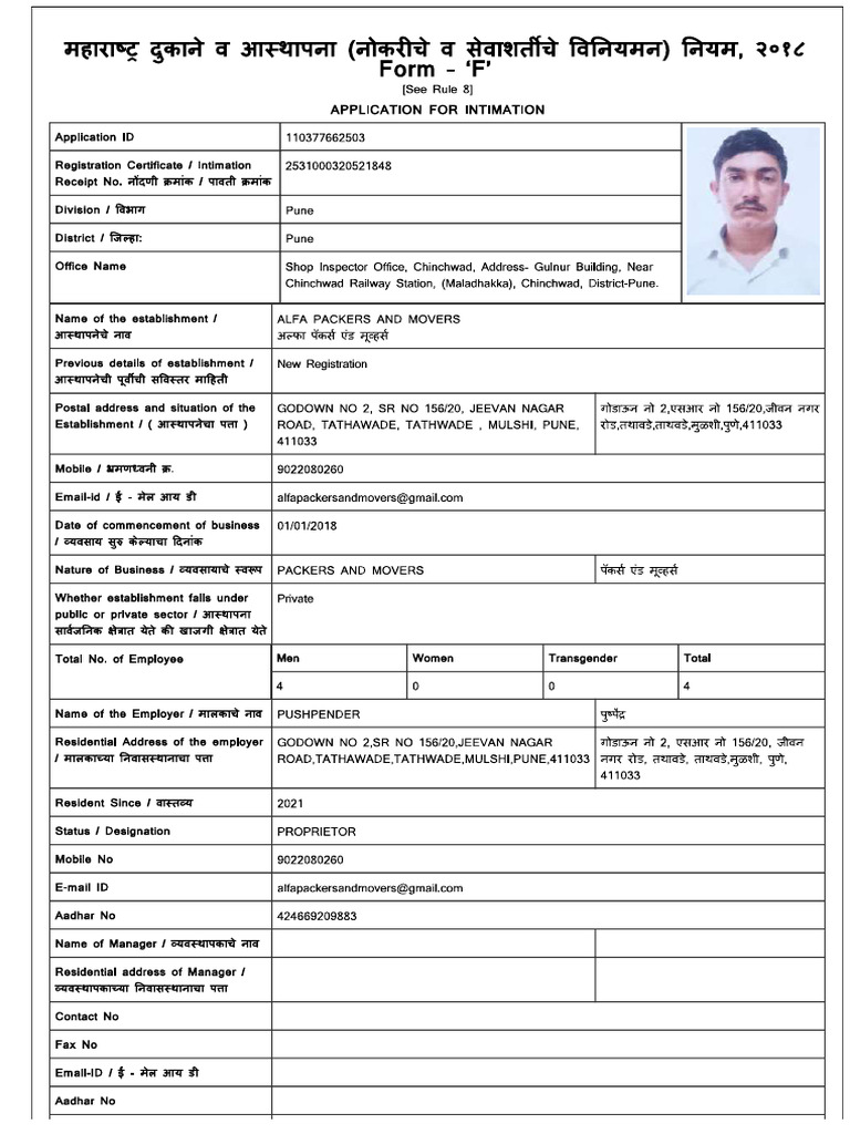 Shop Act Licence | PDF