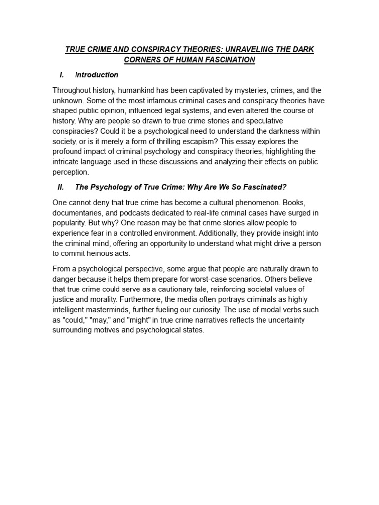 True Crime and Conspiracy Theories | PDF | Conspiracy Theory | Crimes