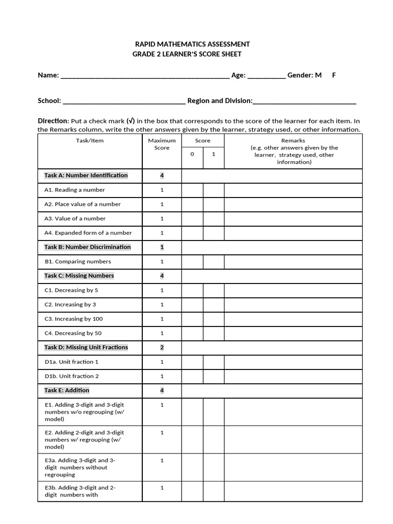 RMA - Grade 2 - Learner - S Scoring Sheet - 13 June 2023 (Repaired ...