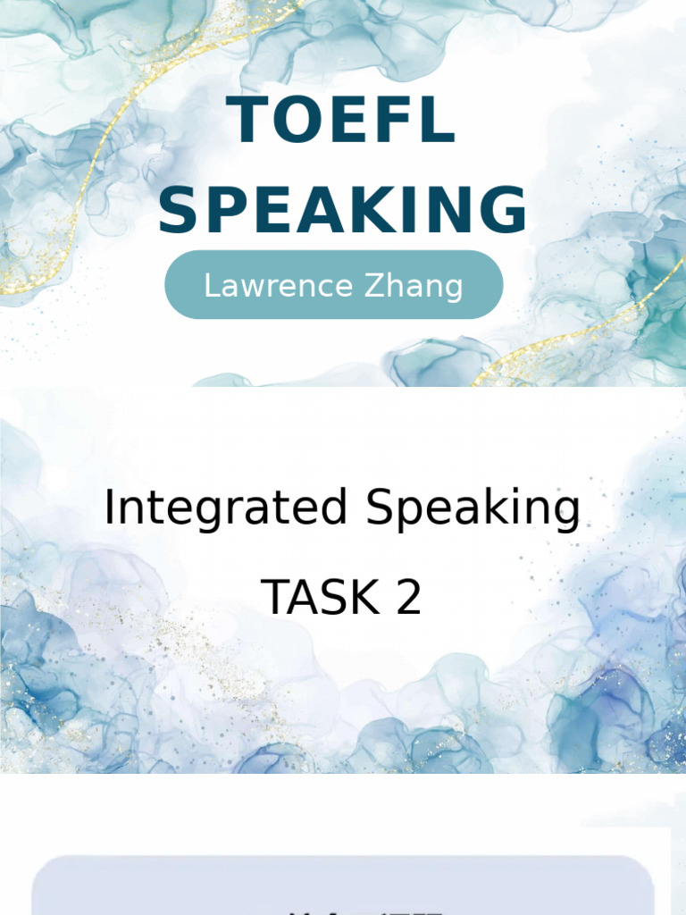 TOEFL Speaking - Task 2 | PDF