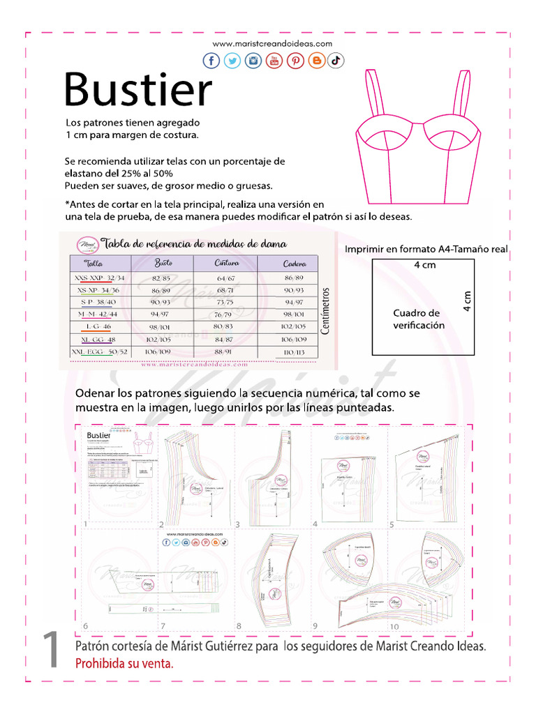 Bustier Copas Sencillo - Ai | PDF