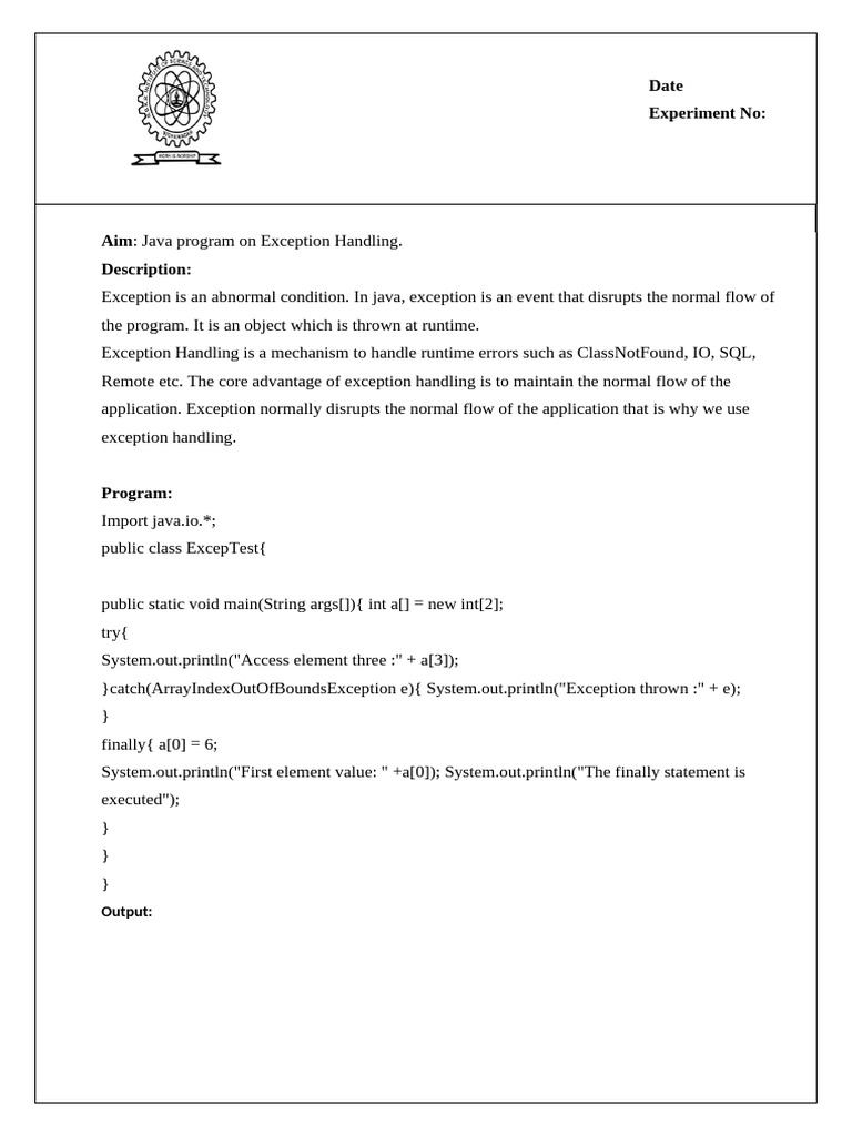 6a.exception Handling Techniques | PDF