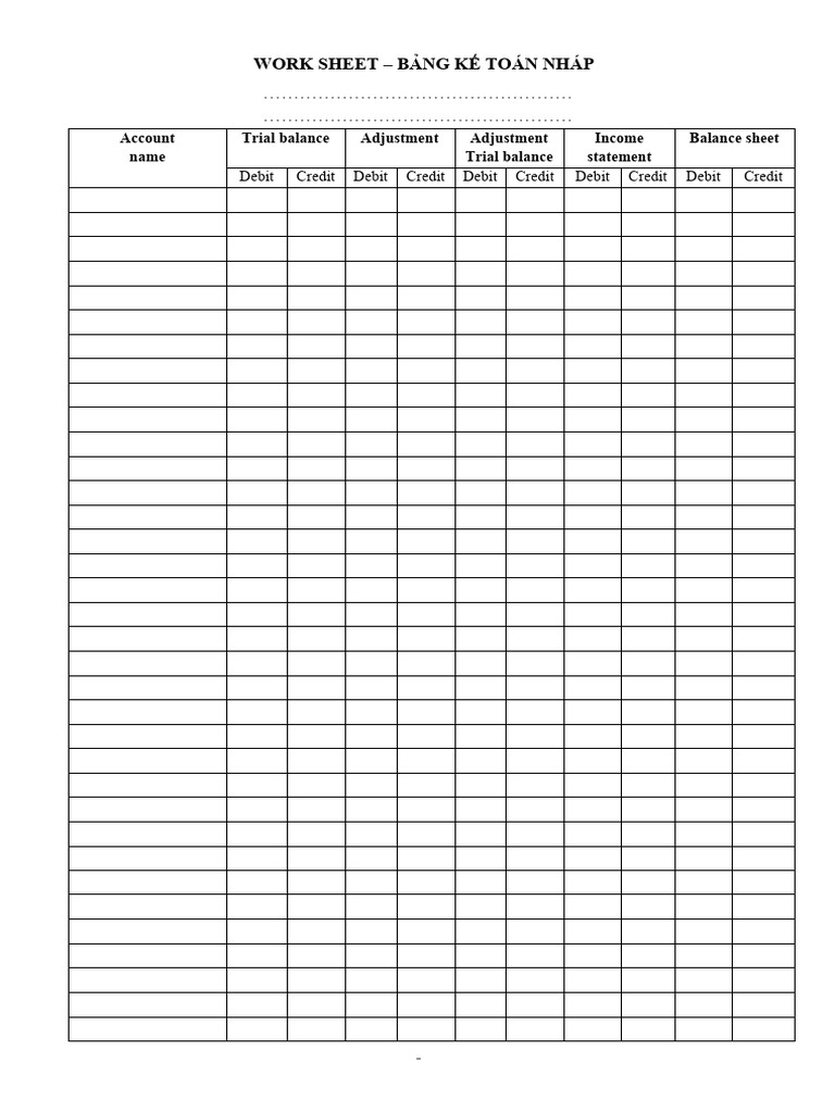 Mẫu BANG KE TOAN NHAP+BCTC | PDF
