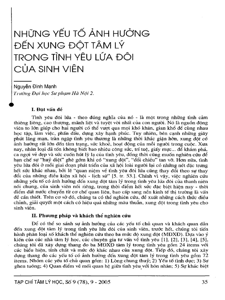 BB - Nhung Yeu To Anh Huong Den Xung Dot Tam Ly - 6tr | PDF