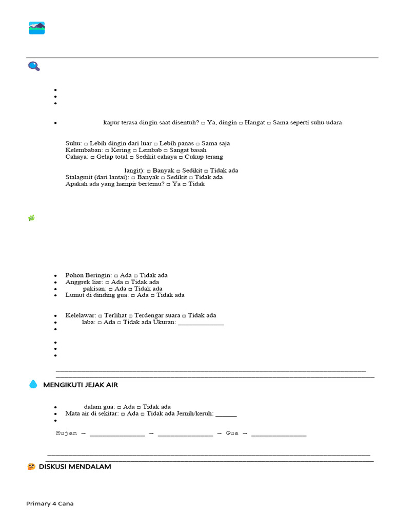 Worksheet Fieldtrip Leang-Leang | PDF