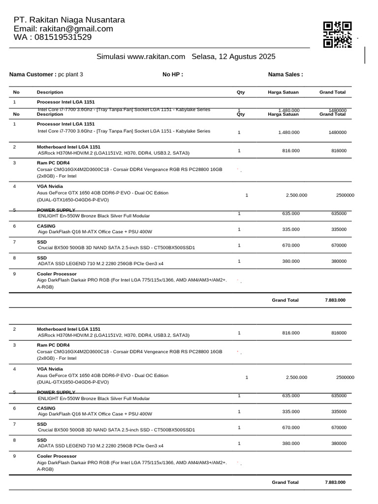 Print-simulasi-PC Produksi Plant 3 | PDF | Solid State Drive | Intel