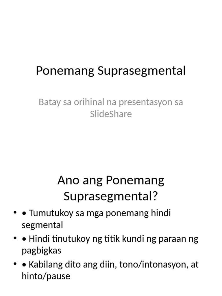 Ponemang Suprasegmental PPT | PDF