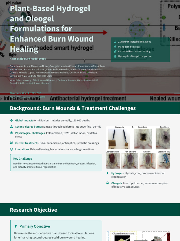 Plant-Based Hydrogel and Oleogel Formulations For Enhanced Burn Wound ...