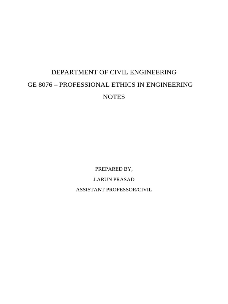 PEE NOTES For Engineering | PDF | Value (Ethics) | Morality
