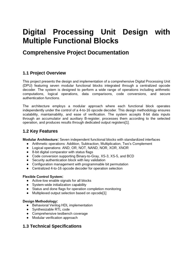Digital Processing Unit (DPU) Project Documentatio... | PDF | Field Programmable Gate Array ...