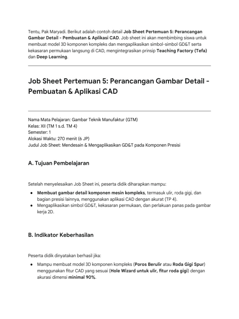 Mendesain Komponen CAD dengan GD&T | PDF