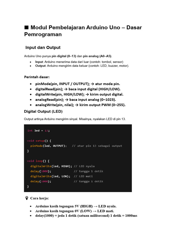 Module Dasar Arduino | PDF