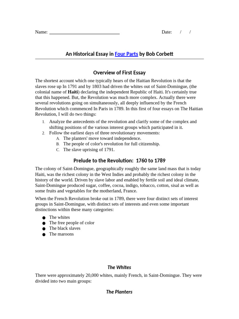 Haitian Revolution: Key Players and Context | PDF | Slavery | Abolitionism