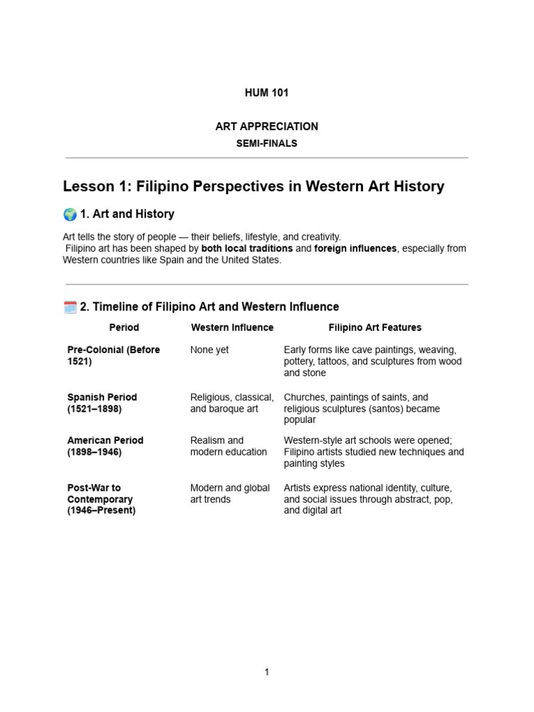 Updated Hum 101 Art App Semi Finals | PDF | Paintings | Philippines