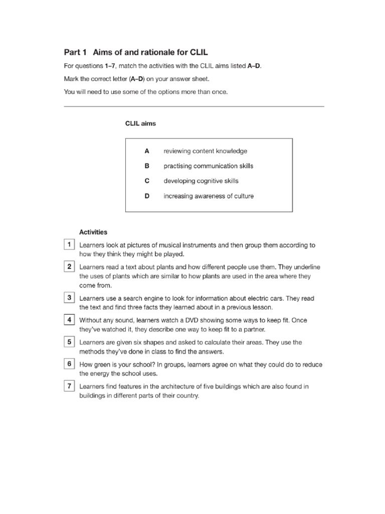 Mock Test 2 Clil | PDF