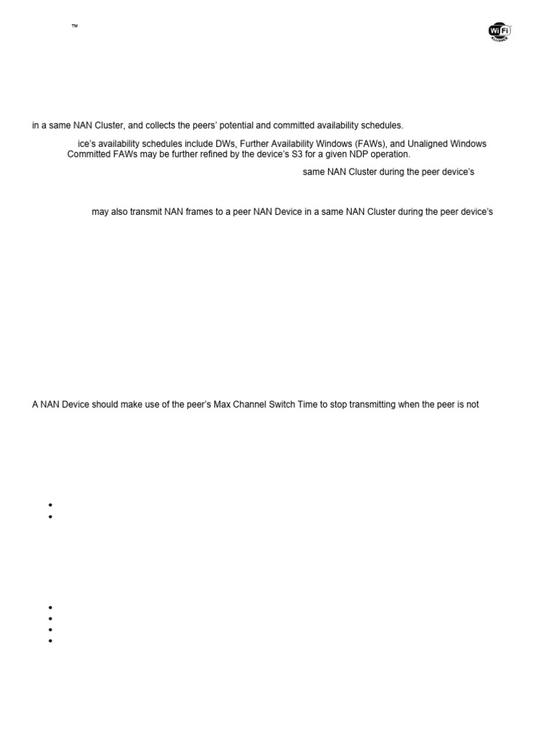 NAN Scheduler in Wi-Fi Aware 4.0 | PDF | Wi Fi | Wireless Lan