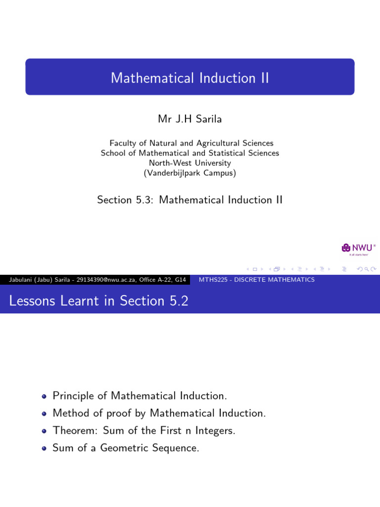 Mathematical Induction Techniques Explained | PDF | Mathematical Proof ...