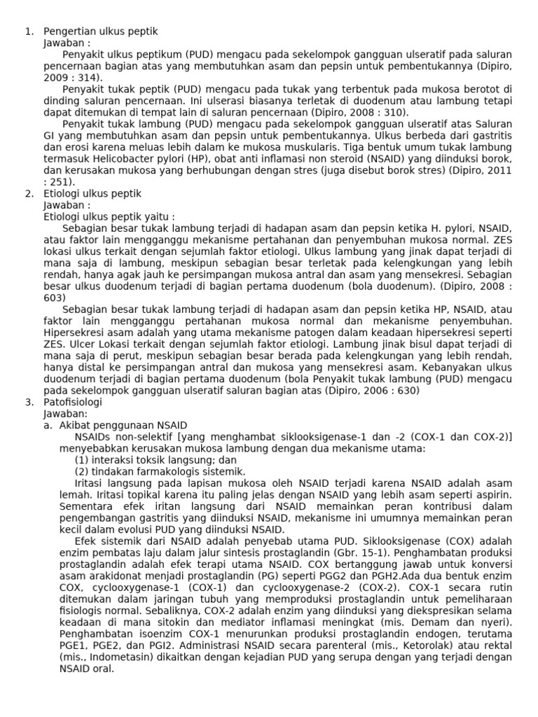 Summary Ulkus Peptikum | PDF